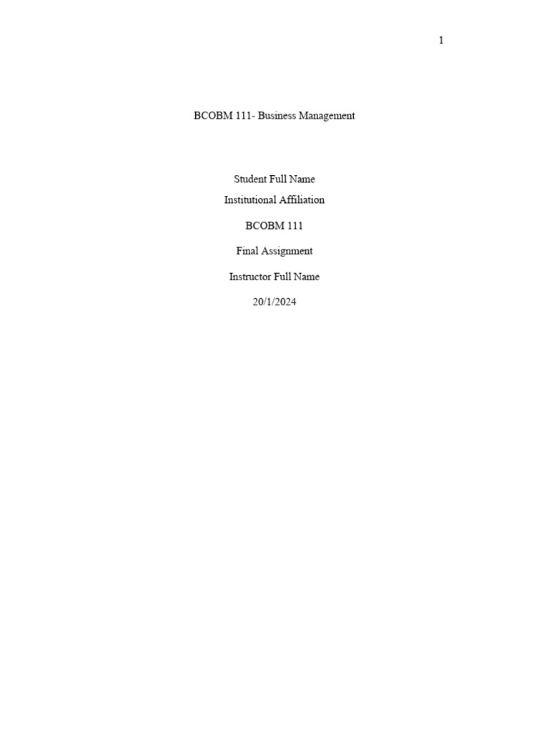 Bcobm Business Management | PDF | Employment | Human Resources