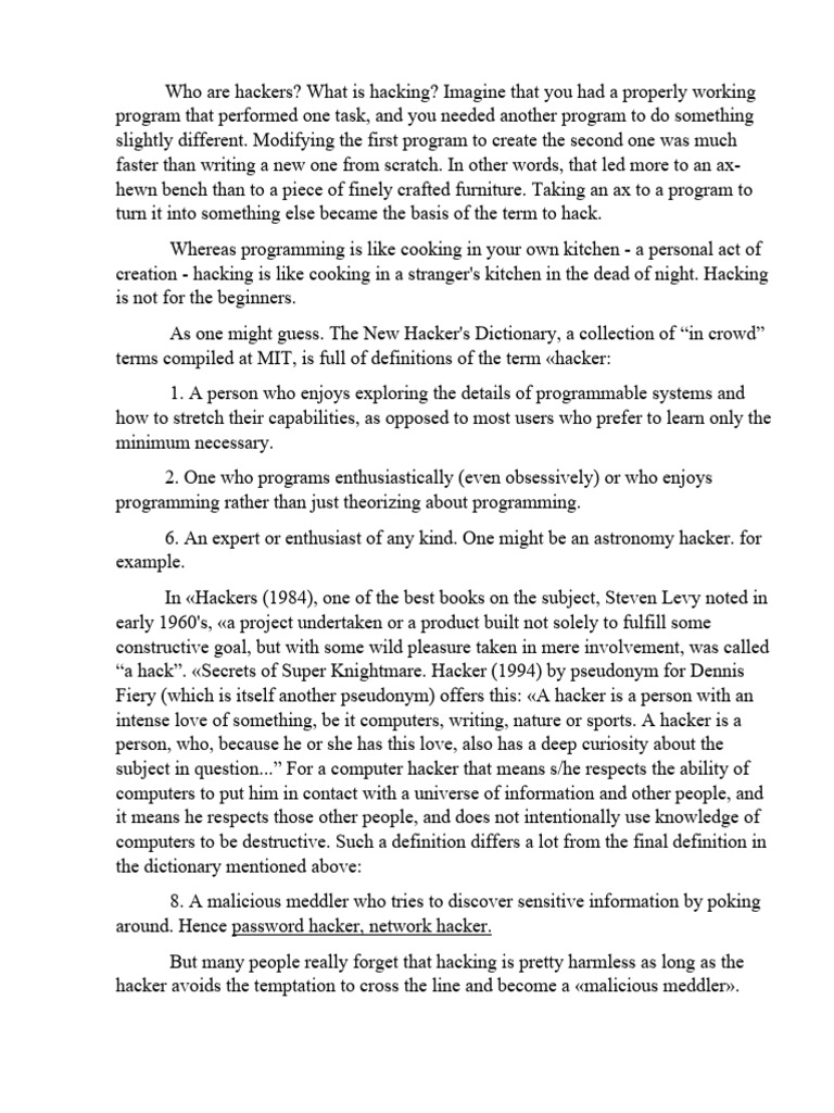 Hackers | PDF | Hacker Culture | Security Hacker