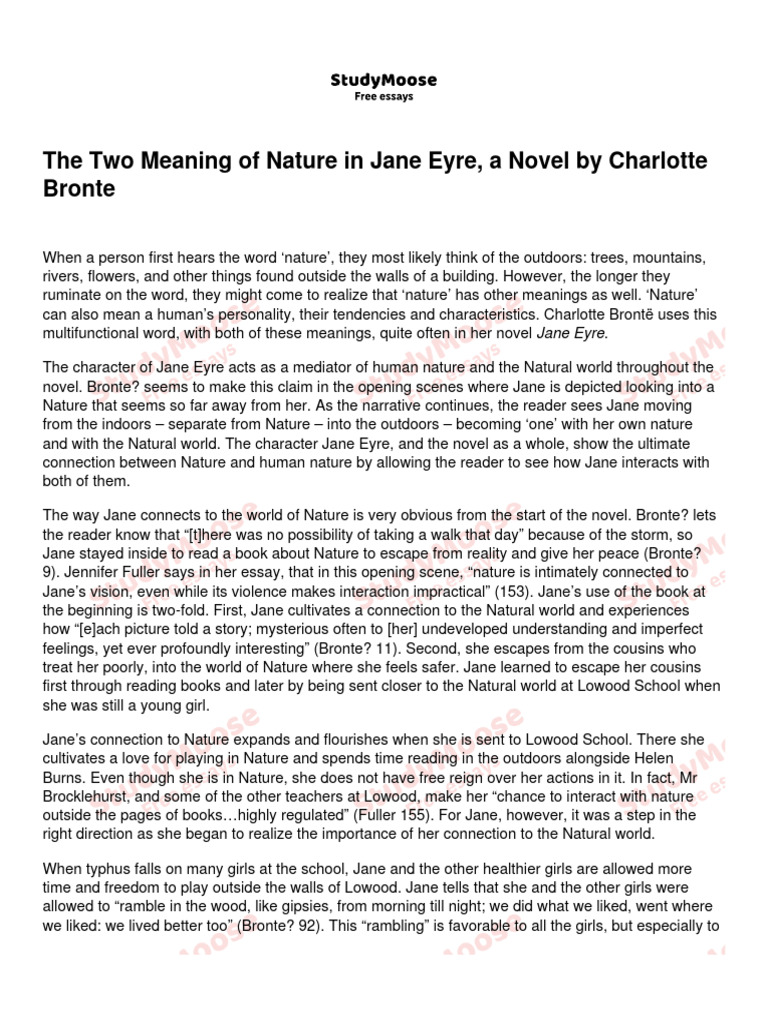 Nature's Dual Meaning in Jane Eyre | PDF | Jane Eyre | Brontë Family