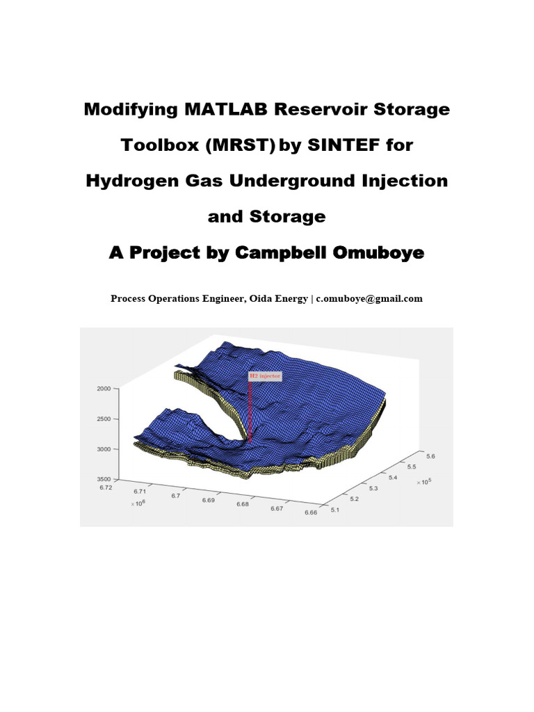 Modifying MATLAB Reservoir Storage Toolbox (MRST) by SINTEF For Hydrogen Gas Underground ...