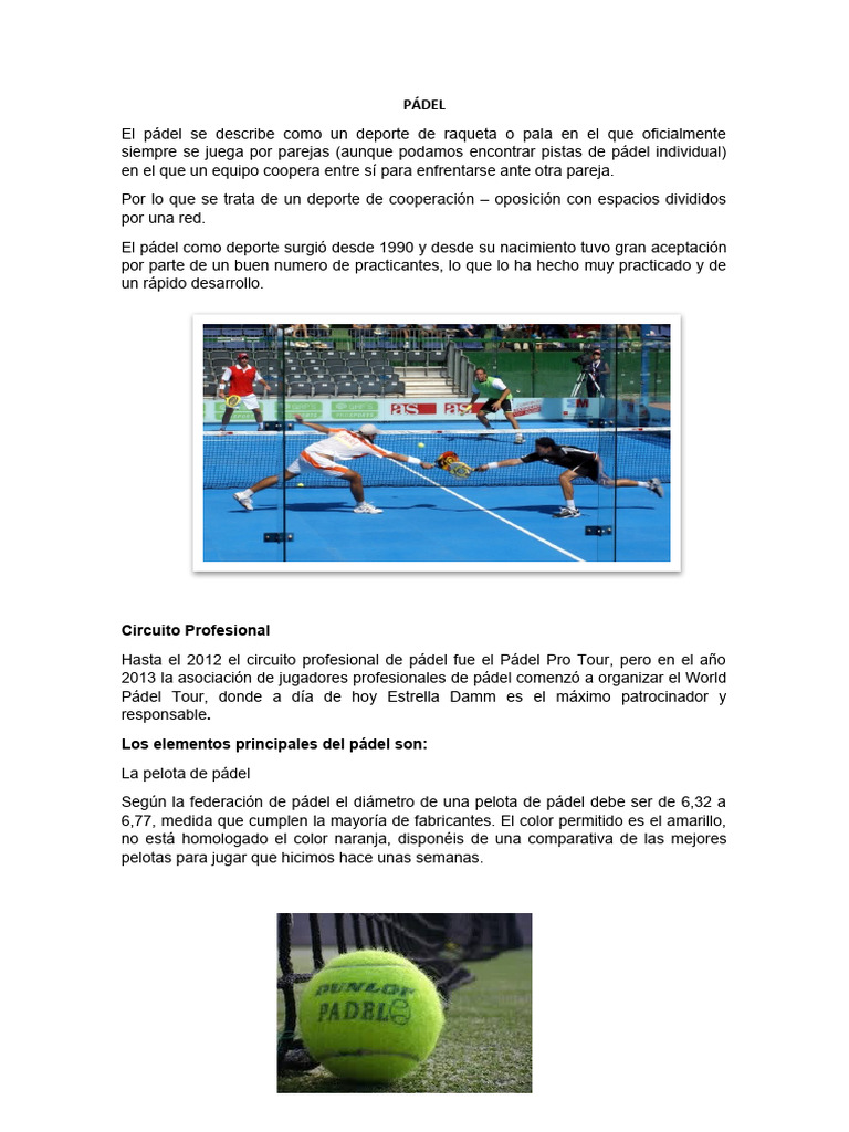 Guía Completa sobre el Pádel: Reglas y Equipos | PDF | Deportes