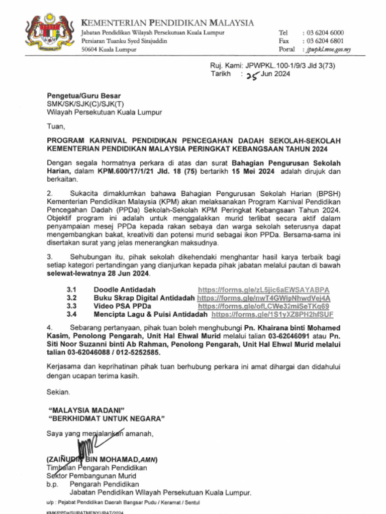 SURAT PROGRAM KARNIVAL PPDa | PDF