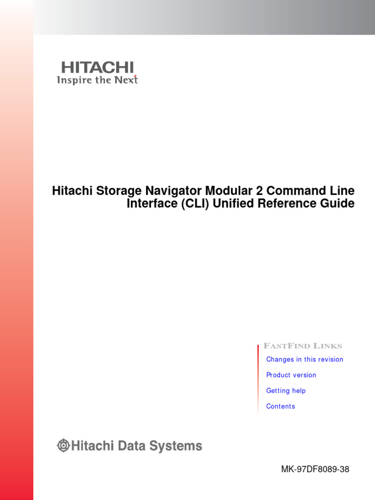 Hitachi Storage Navigator Modular 2 CLI Reference Guide | PDF | Command Line Interface | Port ...