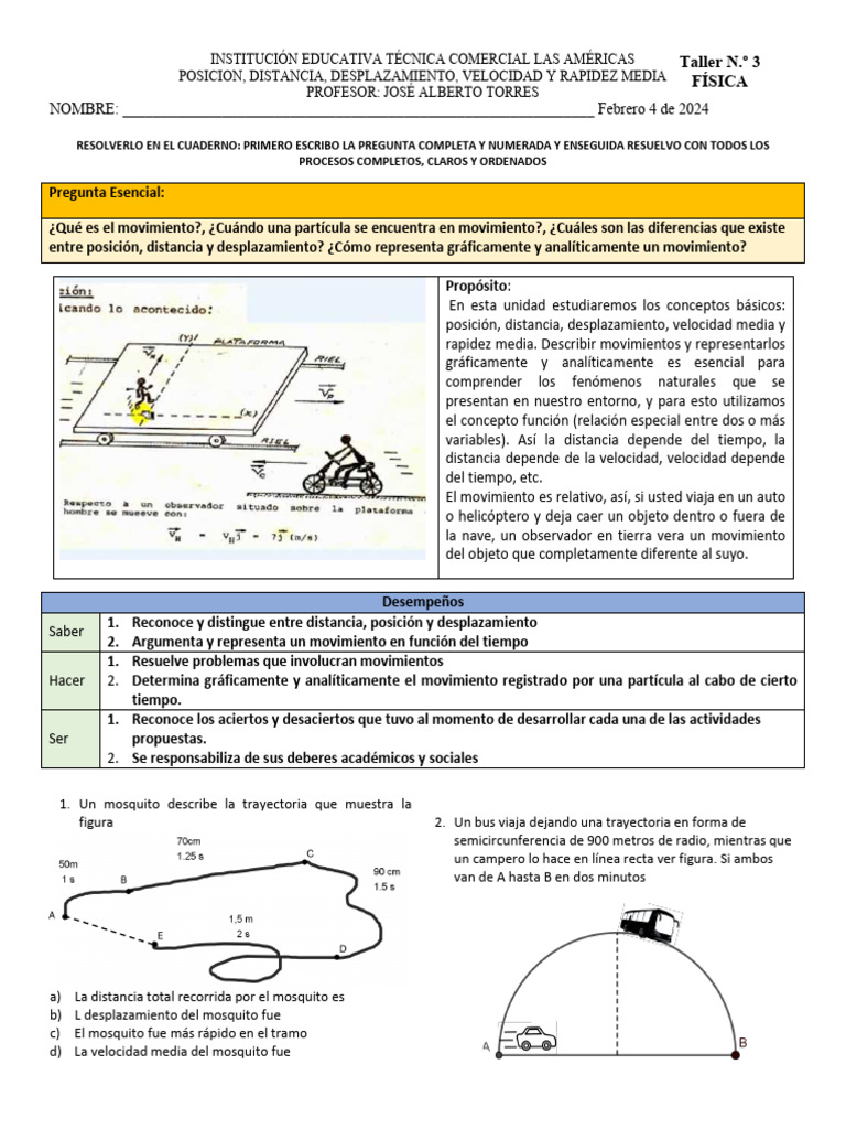 Conceptos Básicos del Movimiento | PDF | Velocidad | Hora