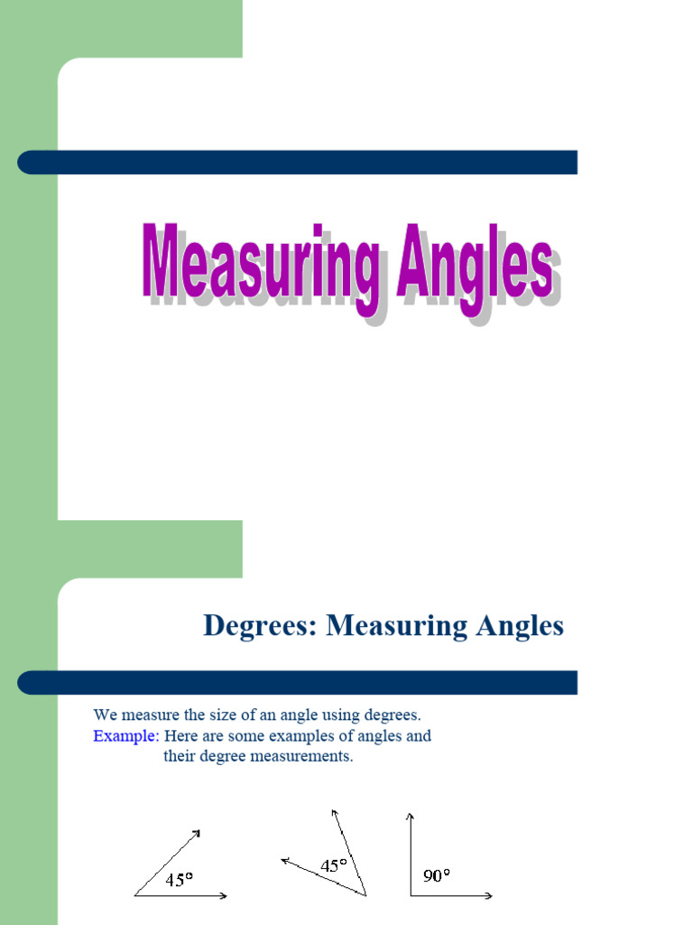 2 Measuring Angles | PDF | Angle | Geometric Measurement