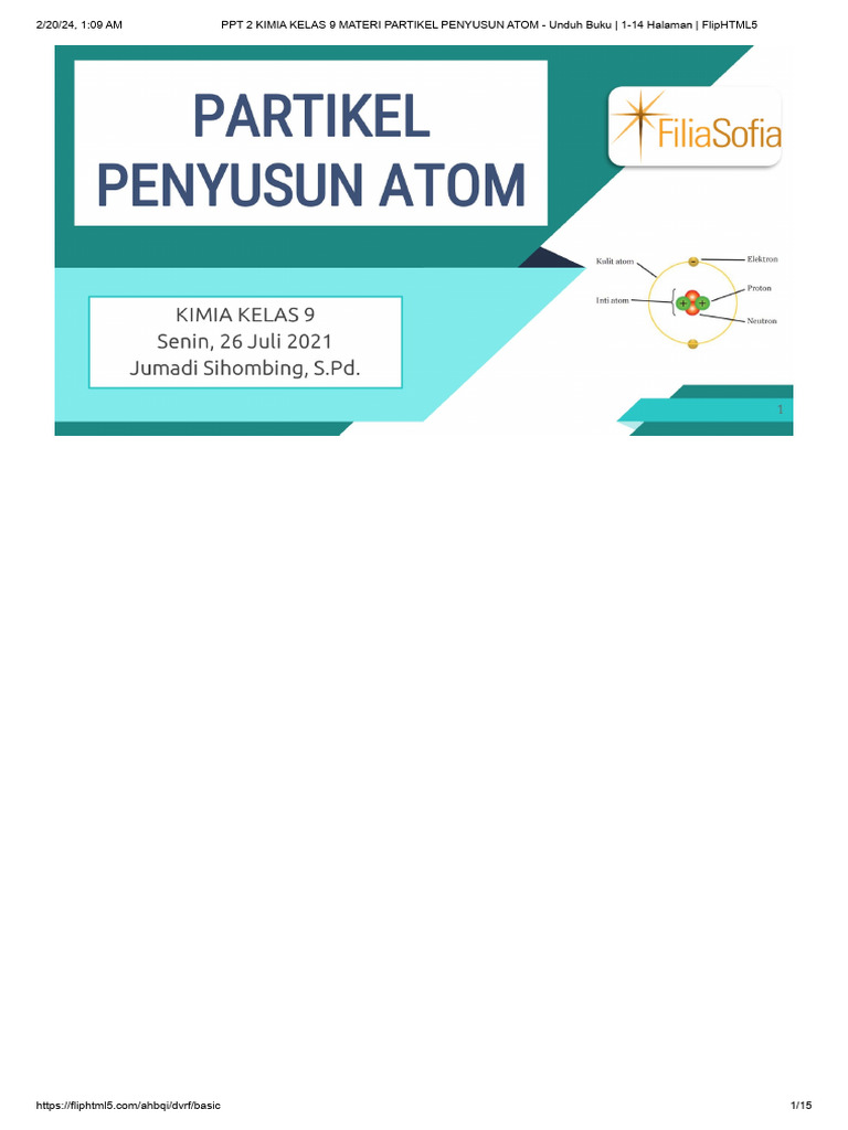 2 Kimia Kelas 9 Materi Partikel Penyusun Atom | PDF