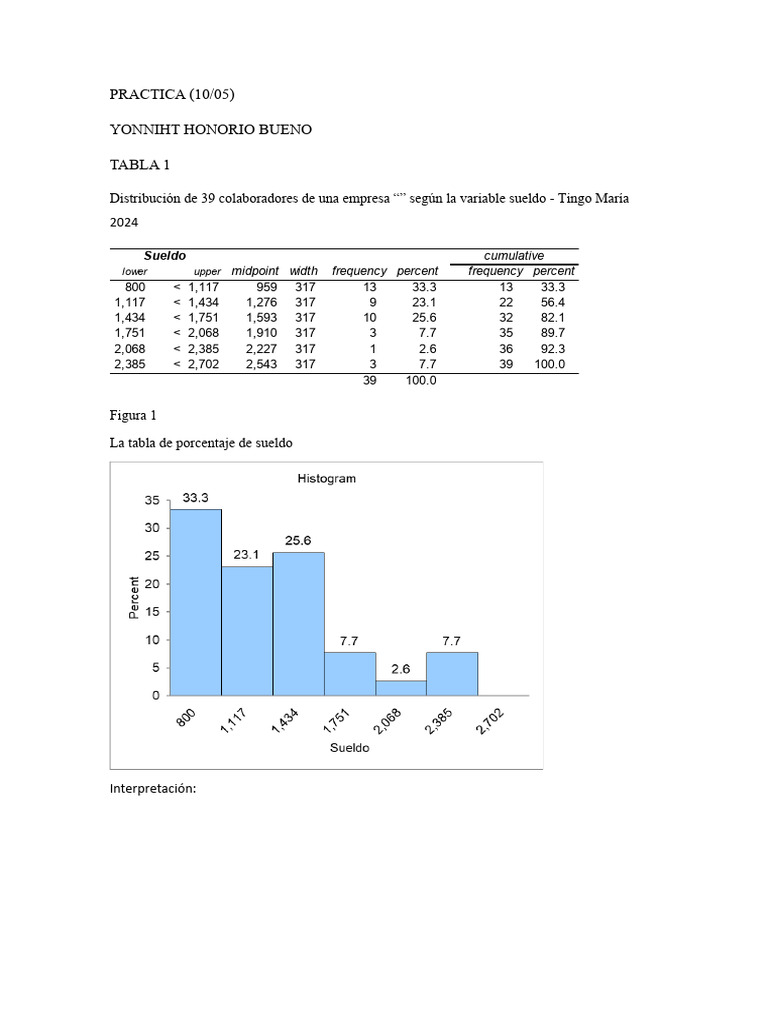 PRACTICA Estadistica | PDF