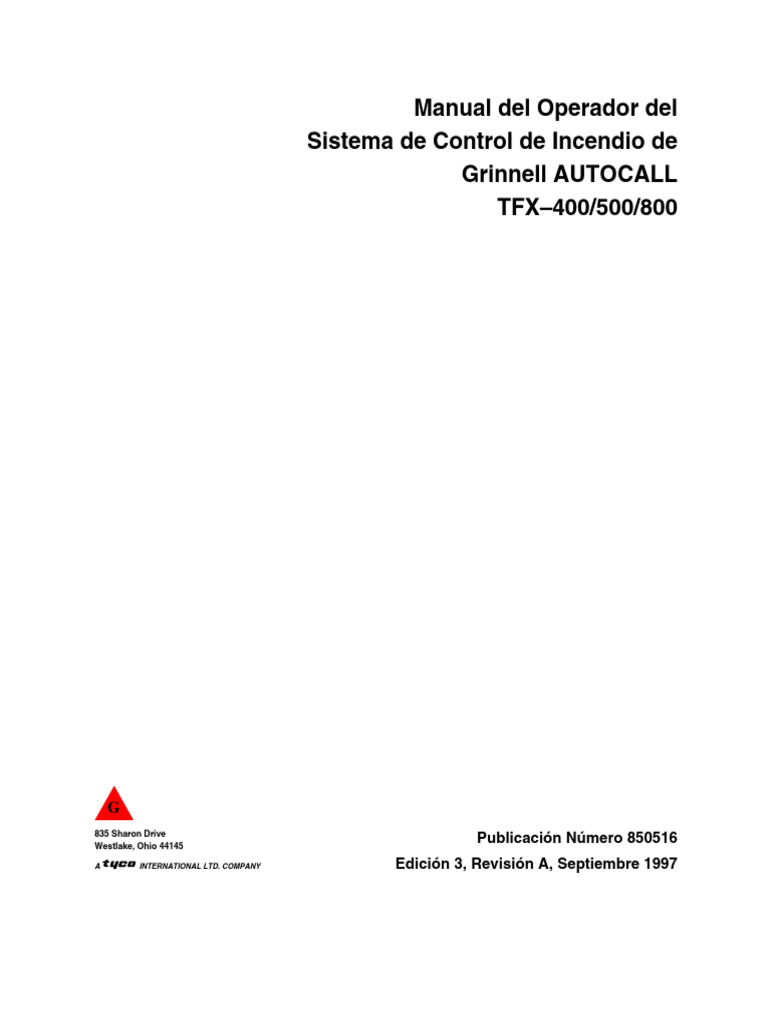 Manual de Operación AUTOCALL TFX-400/800 | PDF | Diodo emisor de luz ...