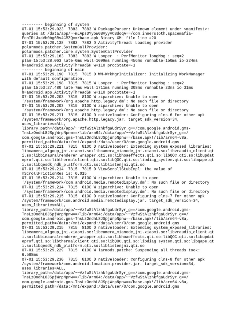 Android App Error Logs Analysis | PDF | Java (Programming Language) | Mobile App