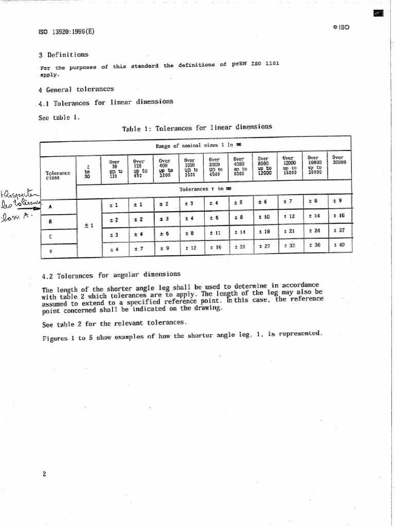 ISO 13920 - Tolérance Linéaire Et Angulaire | PDF