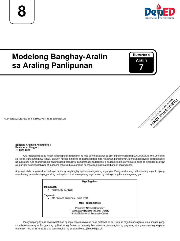 Q1 LE AP8 Week7 | PDF