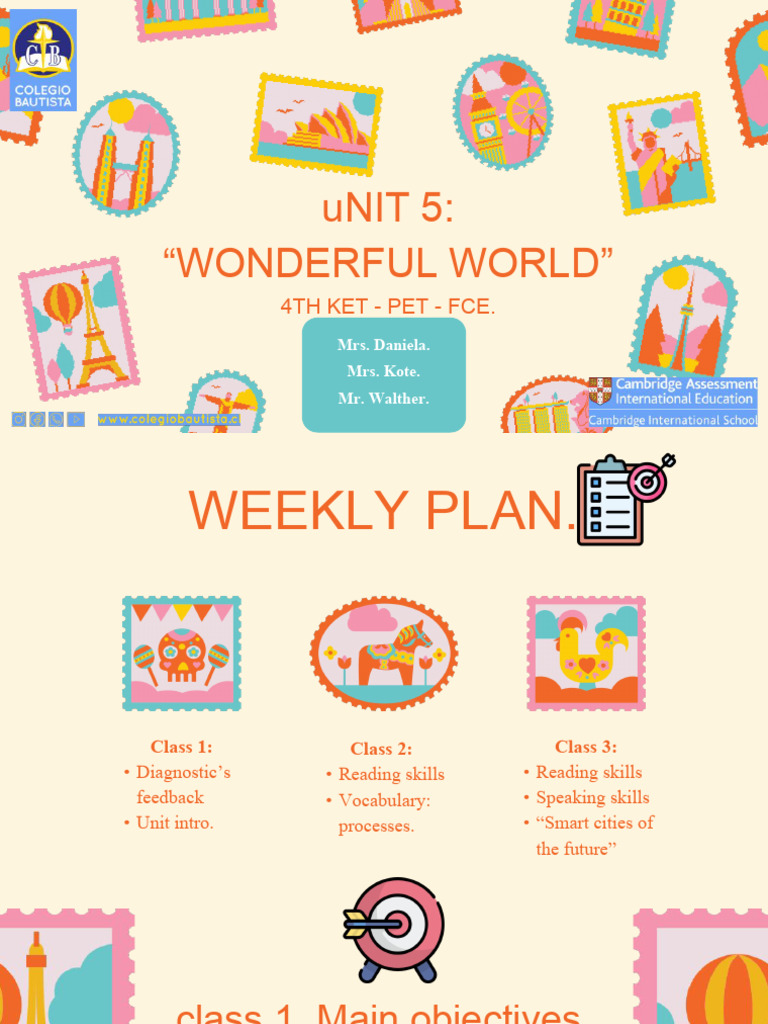4th - Unit 5 "Wonderful World" | PDF | Vocabulary | Reading Comprehension