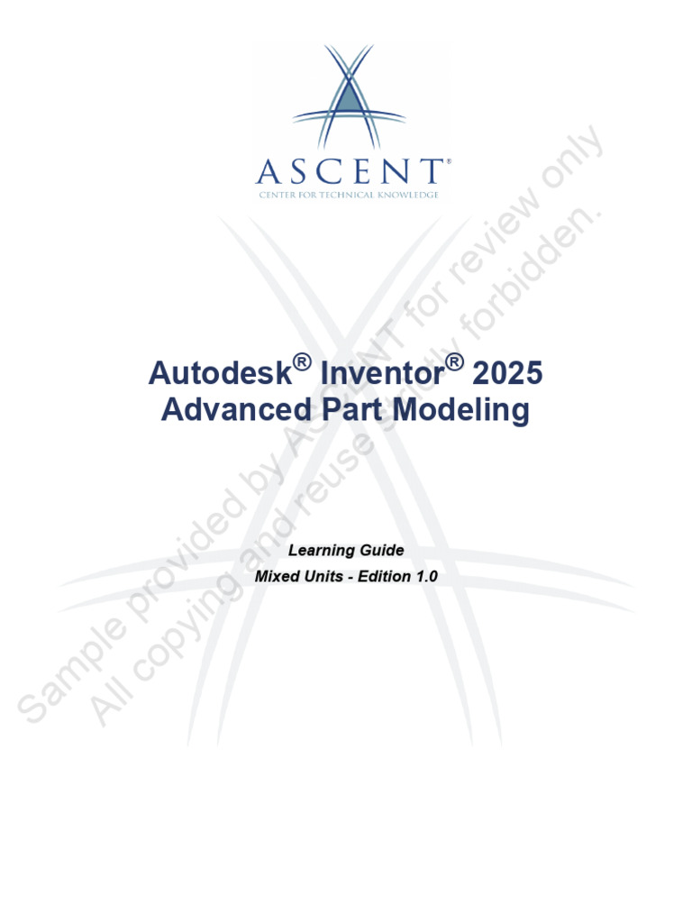 Autodesk Inventor 2025 Advanced Part Modeling | PDF | Autodesk