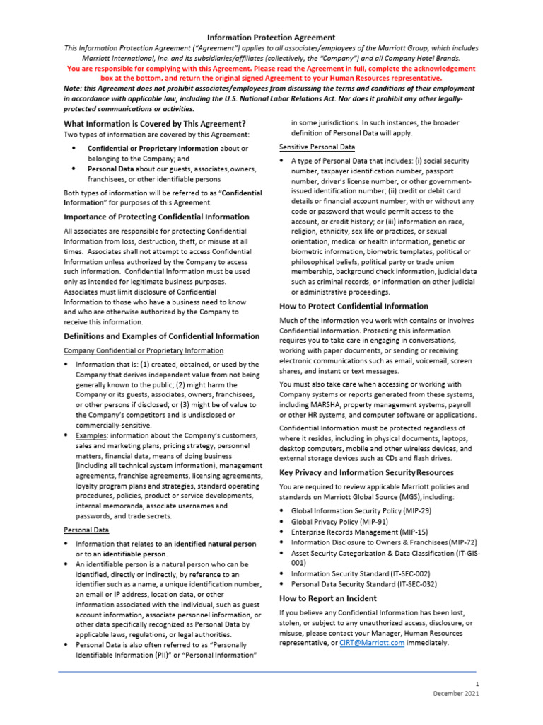 Information Protection Agreement | PDF | Information Security | Password