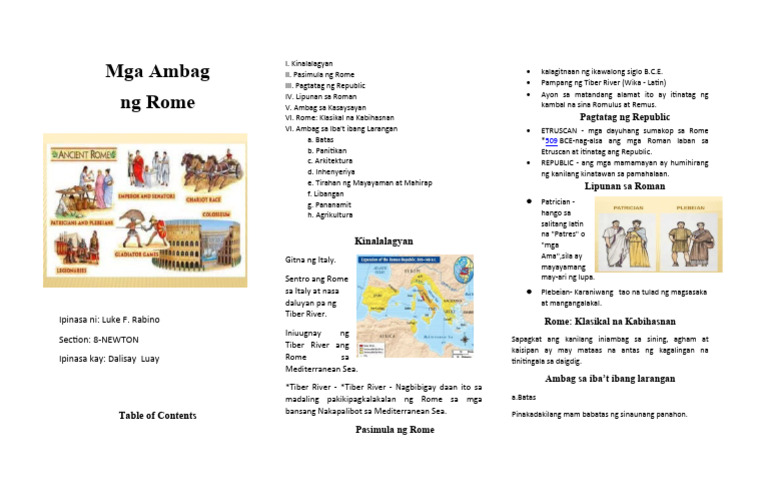 Mga Ambag NG Rome | PDF