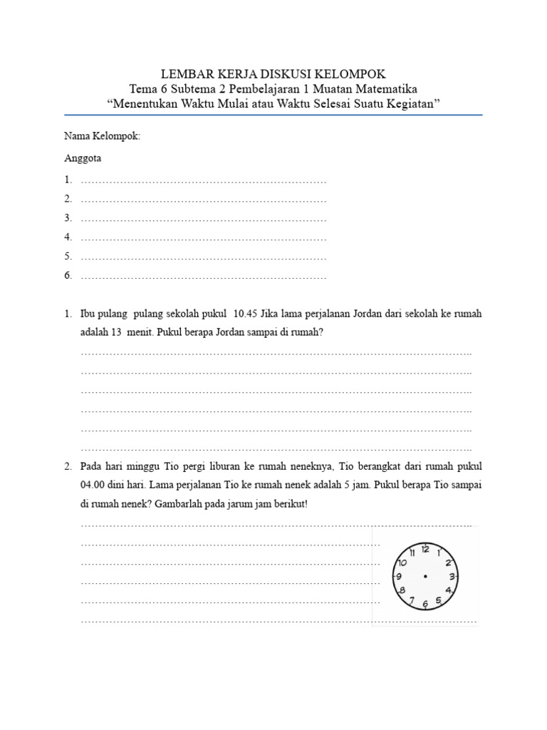 Lembar Kerja Diskusi Kelompok | PDF