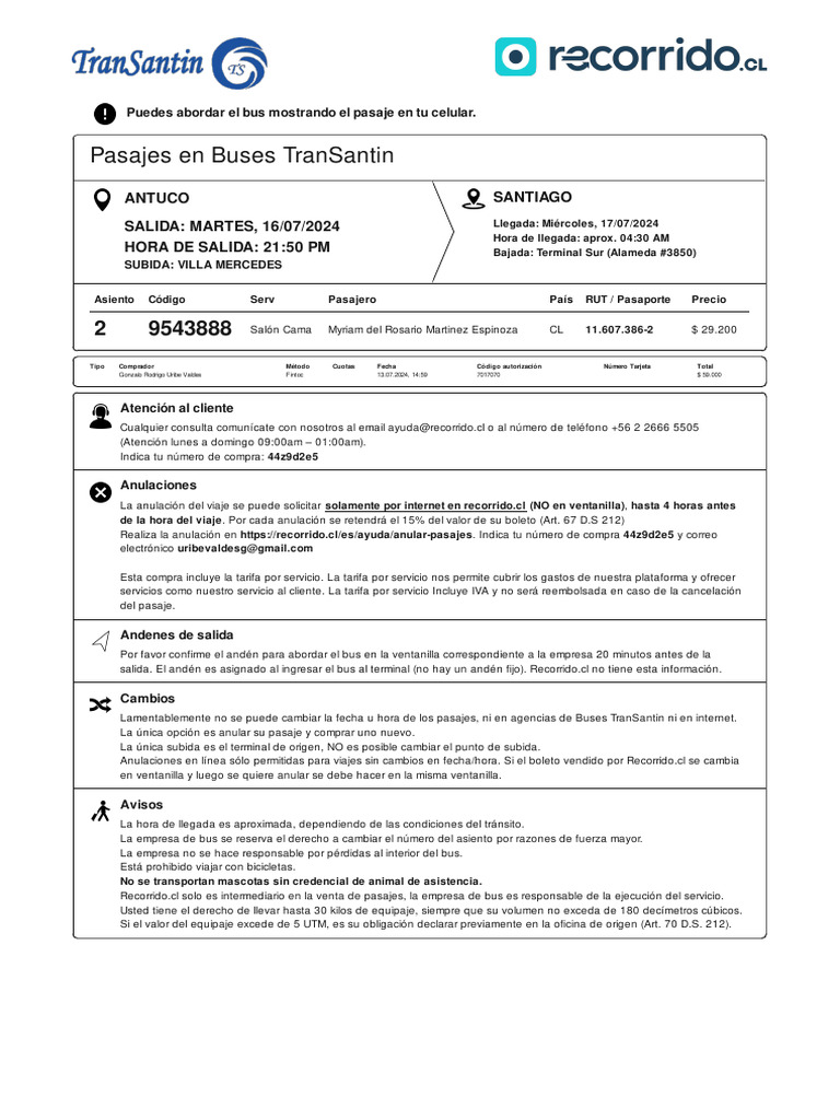 Pasaje recorrido 44z9d2e5 | PDF | Transporte