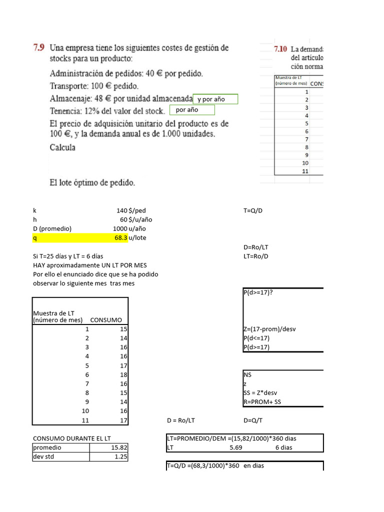 3 Ejercicios EOQ Simple | PDF | Estadísticas descriptivas | Modelos estadísticos