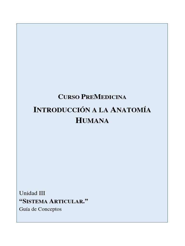Anatomía - Unidad III - CPM | PDF | Articulación | Anatomía