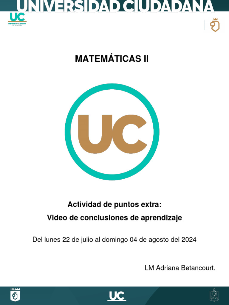 Actividad de Puntos Extra - Matematicas II | PDF | Youtube | Vídeo