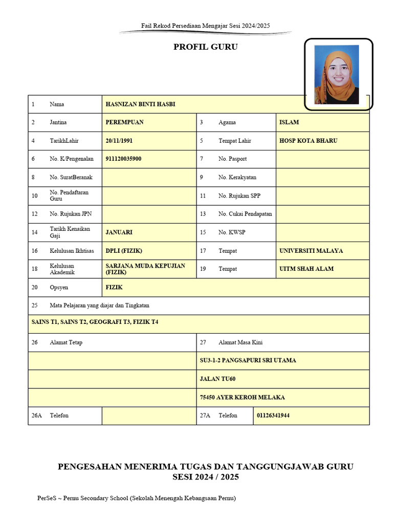 B SMKP Kandungan Fail RPH 2023 2024 | PDF