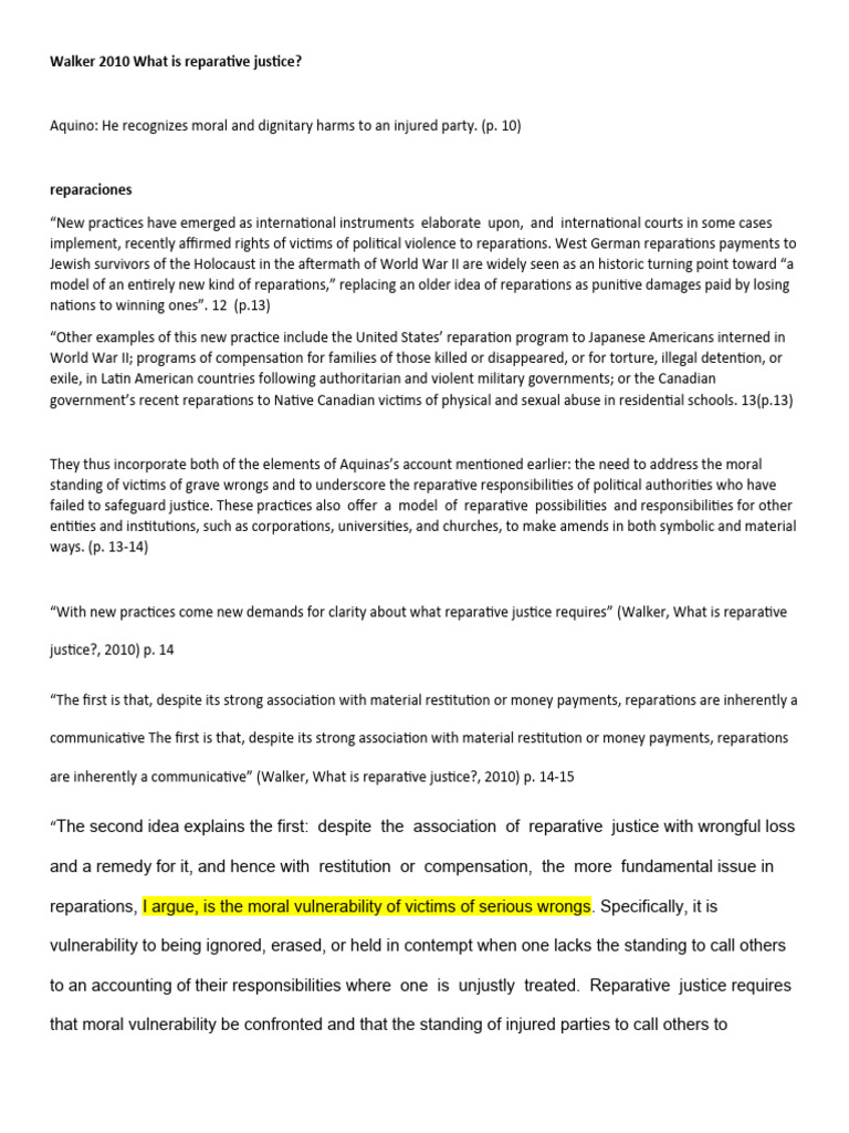 Walker What Is Reparative Justice - Notas | PDF | Restorative Justice ...