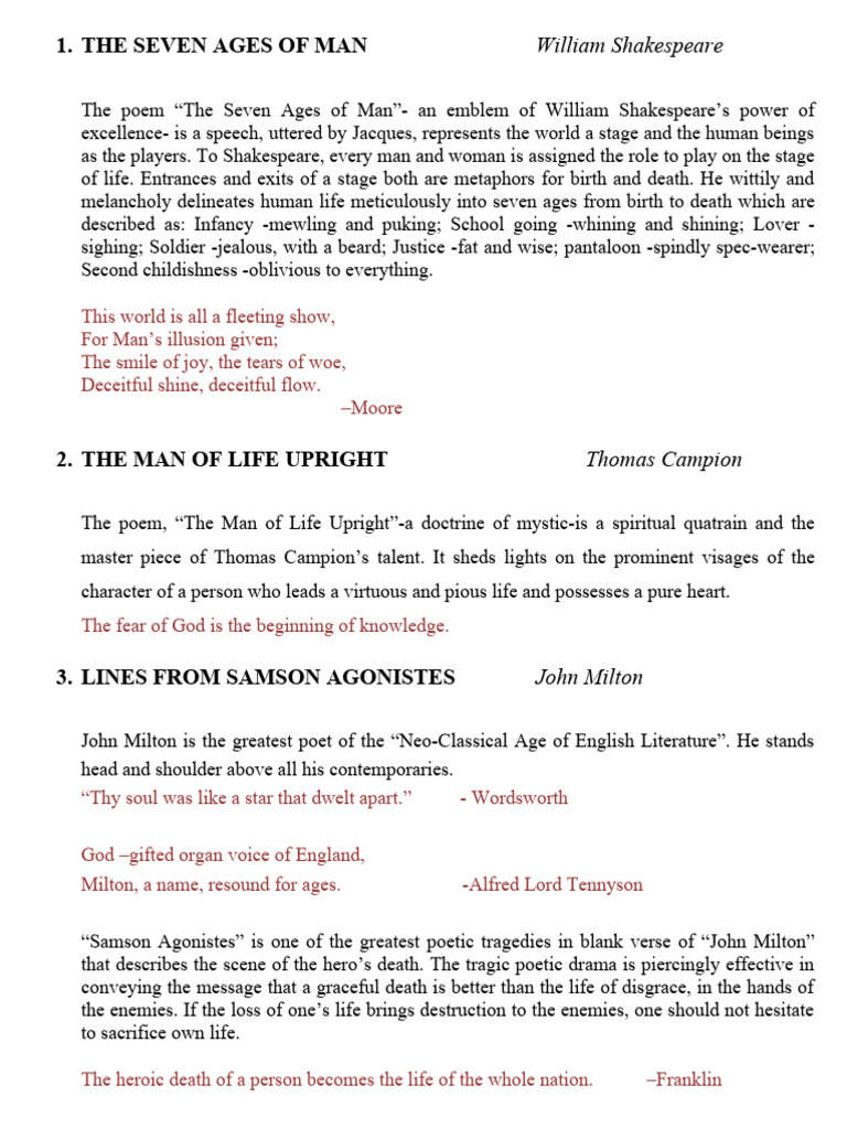 Introductions of Poems For Xii Students | PDF | Poetry | John Keats