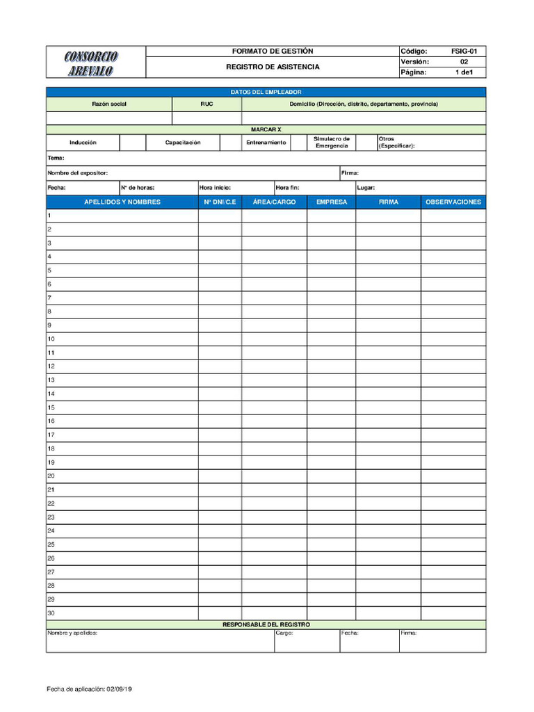 Fsig-01 Registro de Asistencia | PDF