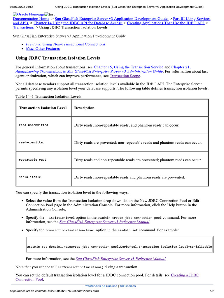 Using Jdbc Transaction Isolation Levels Rver V3 Application Development Guide Pdf