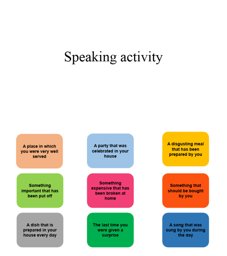 Speaking Activity Passive Voice | PDF