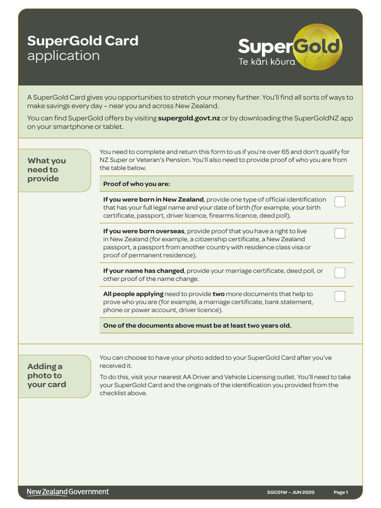 SuperGold Card Application Guide | PDF | Identity Document | Government ...