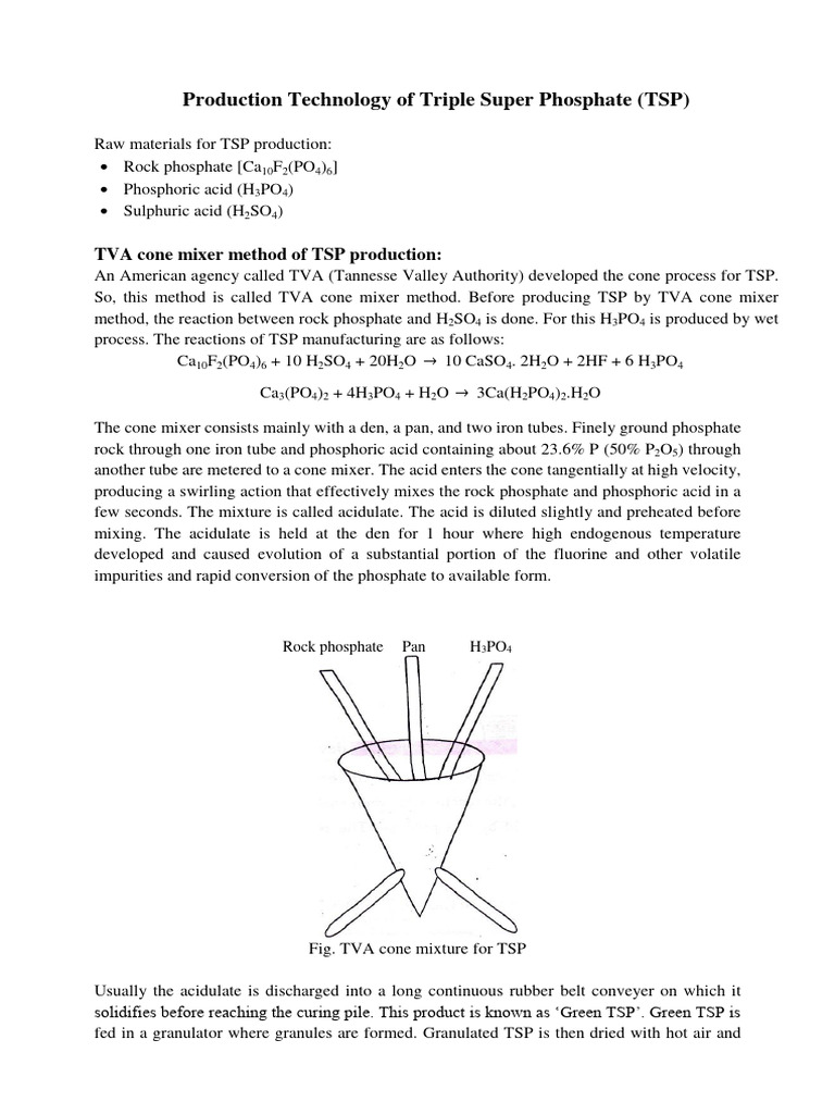 TSP Production Technology | PDF | Phosphoric Acid | Sulfuric Acid