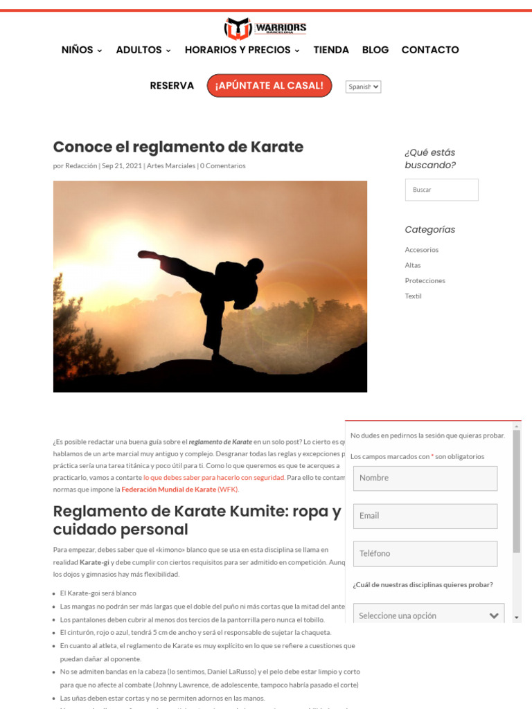 Reglas Esenciales del Karate | PDF | Kárate | Artes marciales del este ...