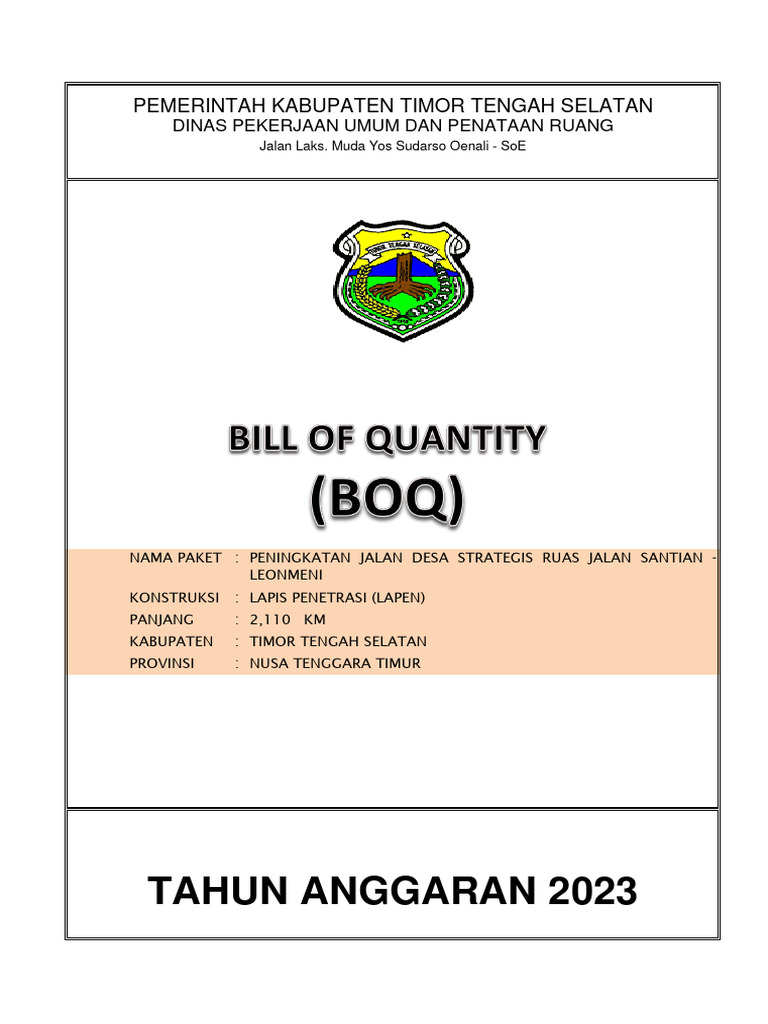 1.boq Santianleonmeni Lengkap | PDF