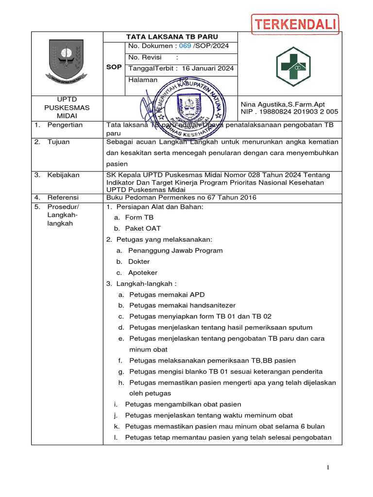 Sop Tata Laksana Kasus TB | PDF