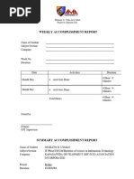 Weekly OJT Accomplishment Report | PDF | Office Equipment | Computer ...