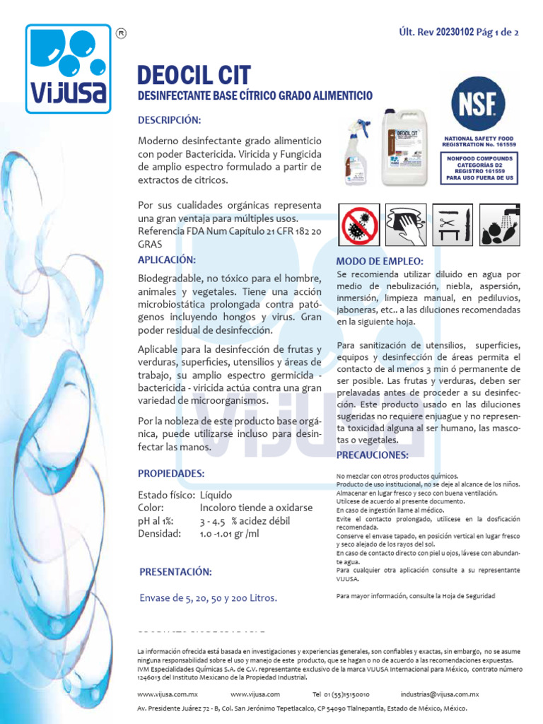 FT DE Deocil Cit 230102 | PDF | Agua