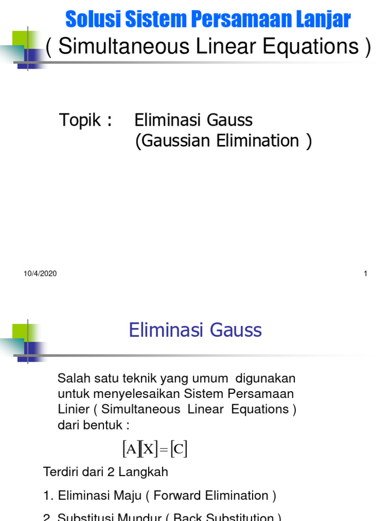 Materi 4 - Matriks Eliminasi Gauss | PDF
