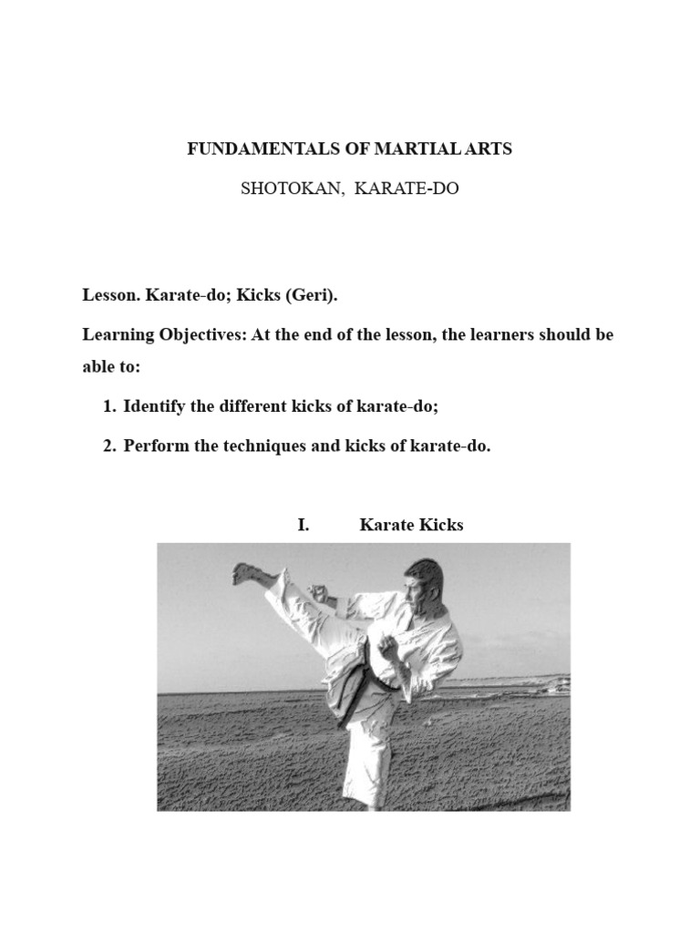 Karate Kicks | PDF | East Asian Martial Arts