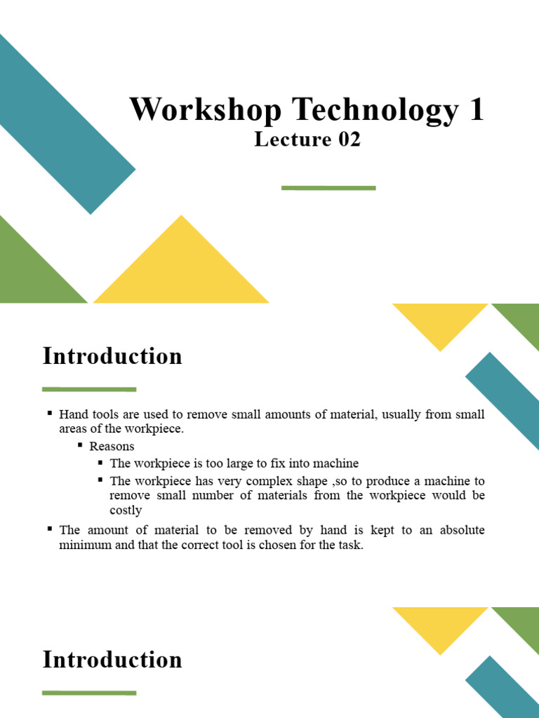 Lecture 02 Hand Processes | PDF | Tools | Industrial Processes