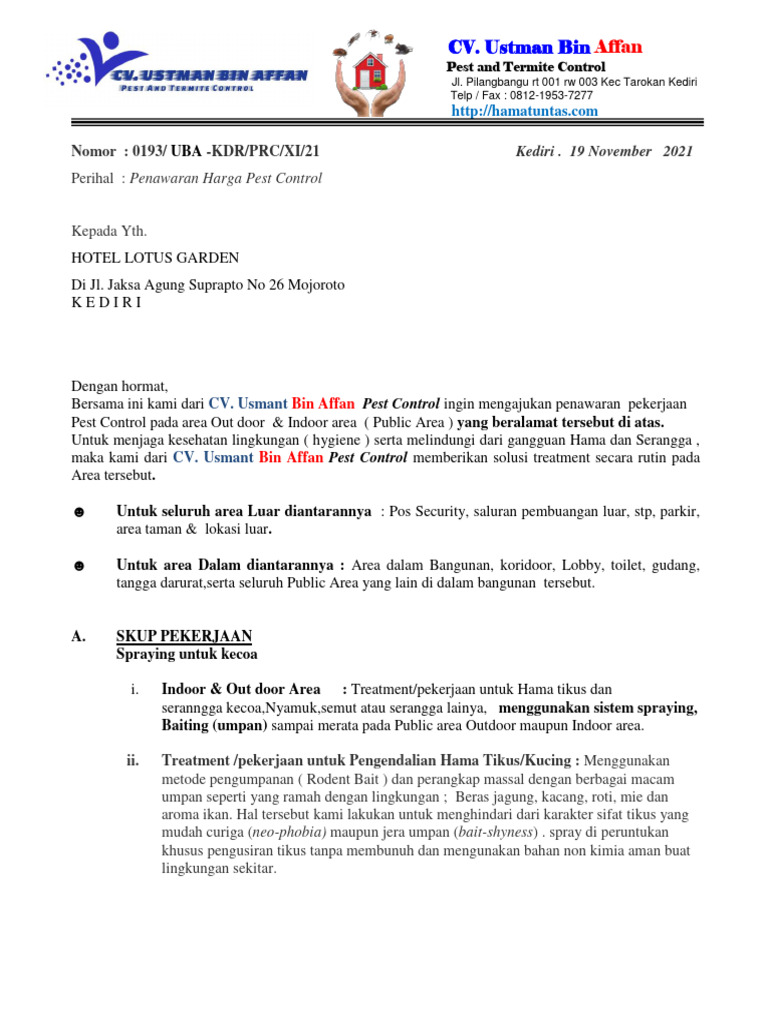 0194 Penawaran PRC Hotel Lotus | PDF