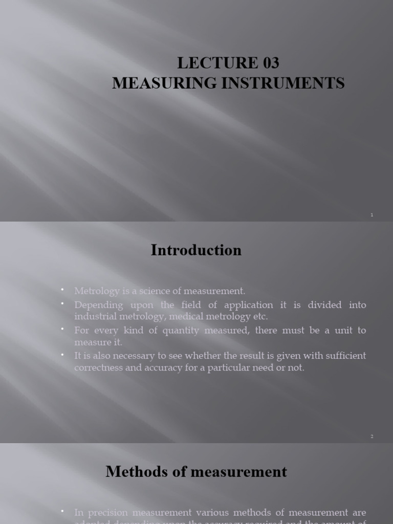 Lecture 03 Measuring Instruments | PDF | Accuracy And Precision | Measurement