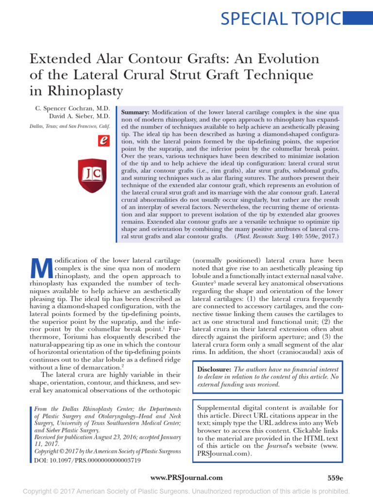 Extended Alar Contour Grafts | PDF | Surgical Specialties | Surgery