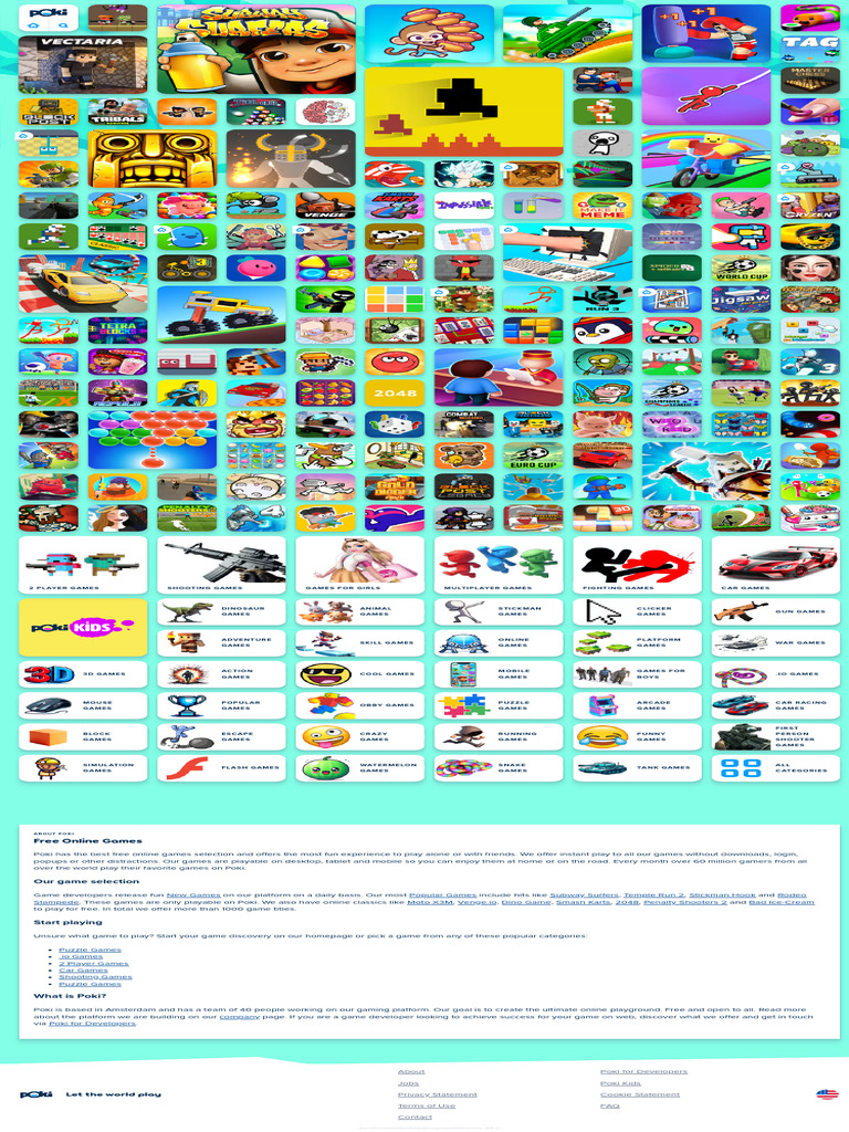 Poki - Free Online Games - Play Now! | PDF | Video Game Gameplay | Video Game Development