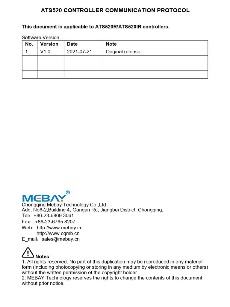 ATS520+MODBUS Communication+protocol V1.0-20210721 | PDF | Computer Engineering | Telecommunications