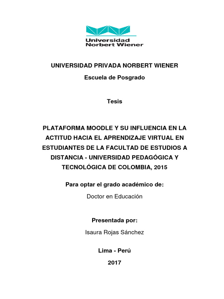 DOCTOR - Rojas Sánchez, Isaura | PDF | Moodle | Enseñando