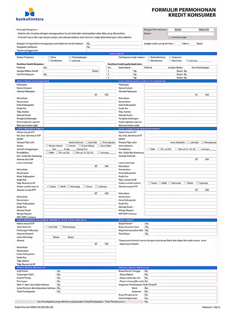 Formulir Personal Loan | PDF