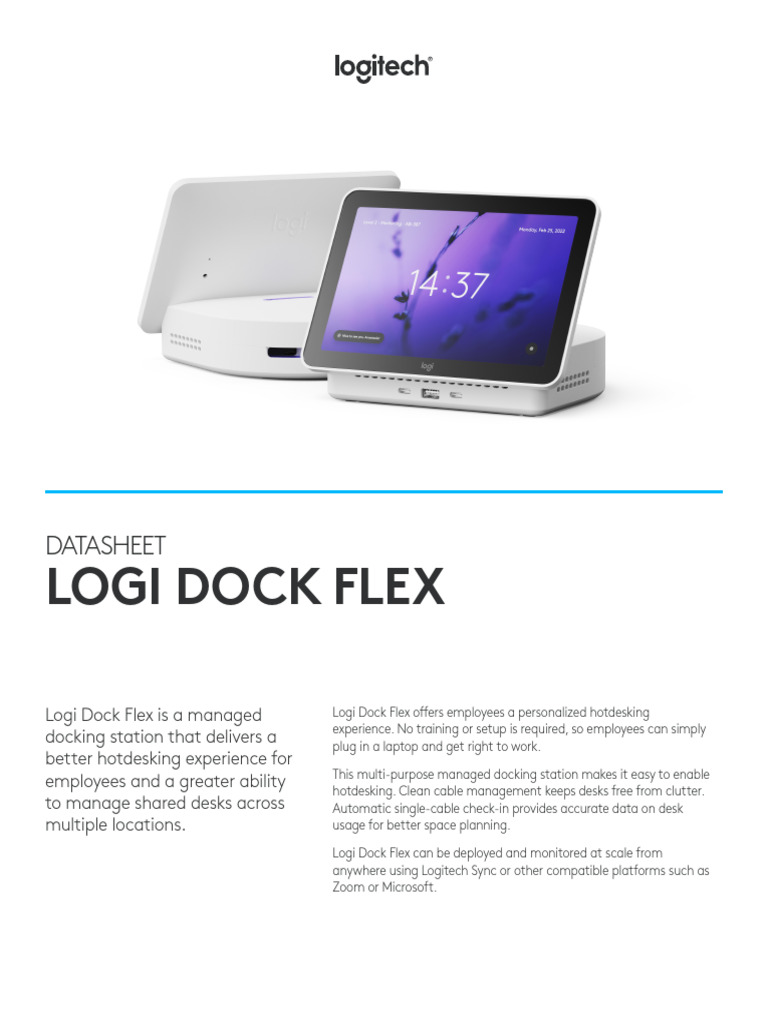Logi DOCK FLEX-Data-Sheet | PDF | Usb | Computer Hardware