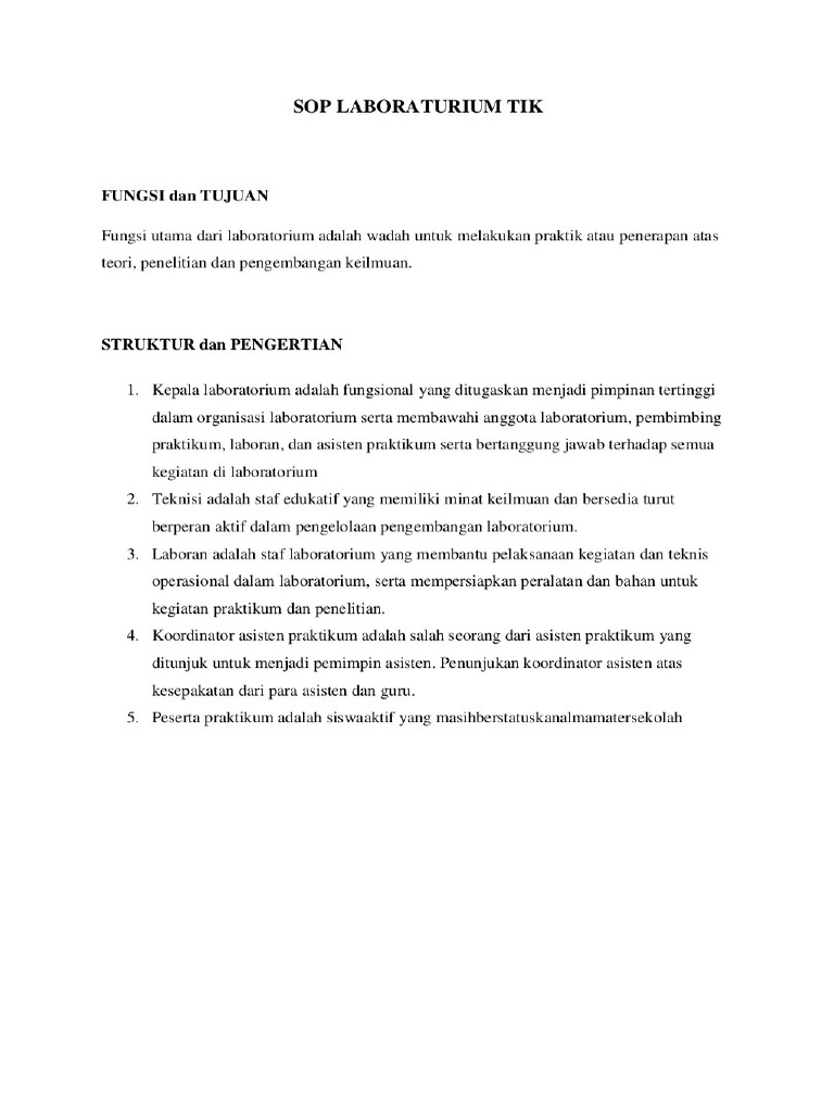 Sop Lab Tik | PDF