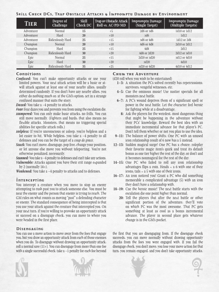 RPG Combat Conditions and Mechanics Guide | PDF | Role Playing Games ...